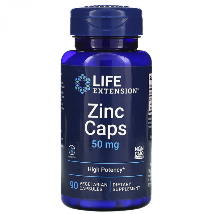 Life Extension Zinc Caps 50 mg - Цинк 90 капсул